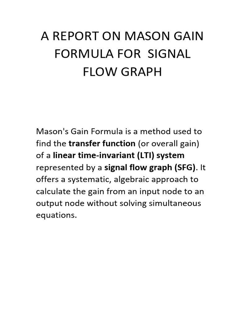 Mason's Gain Formula Explained | PDF | Applied Mathematics | Mathematics
