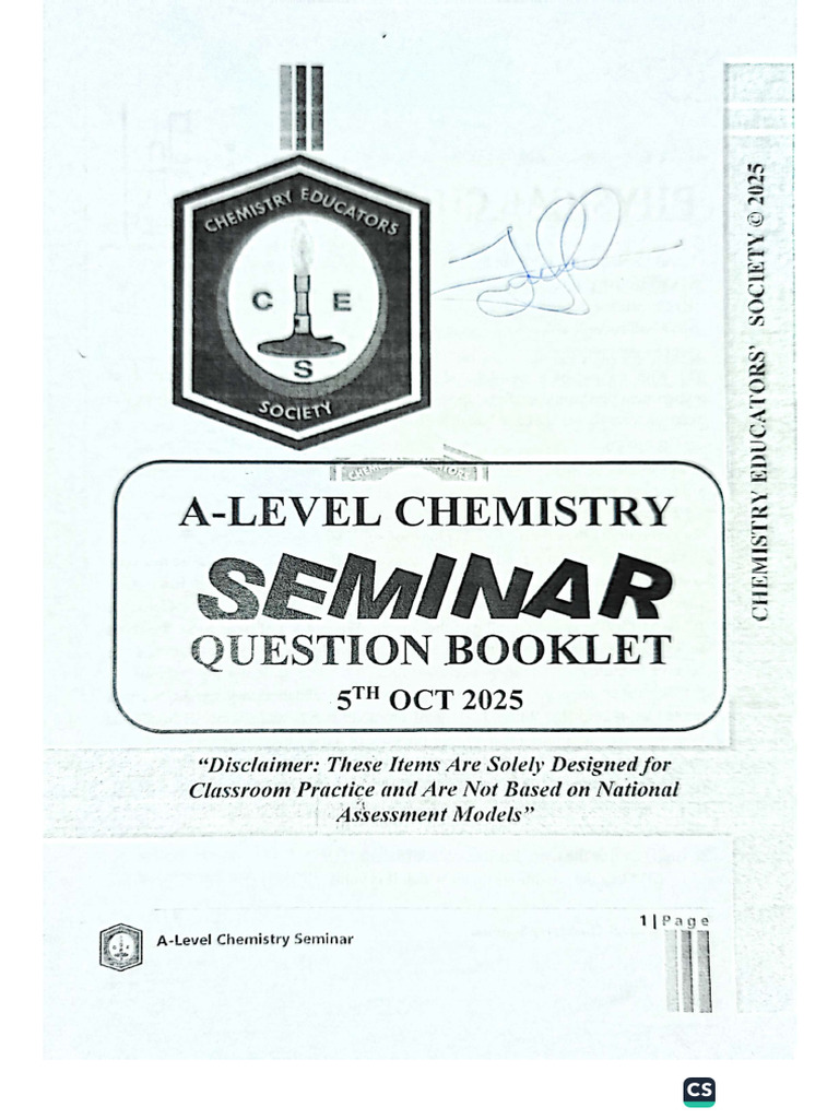 Chemistry Seminar | PDF