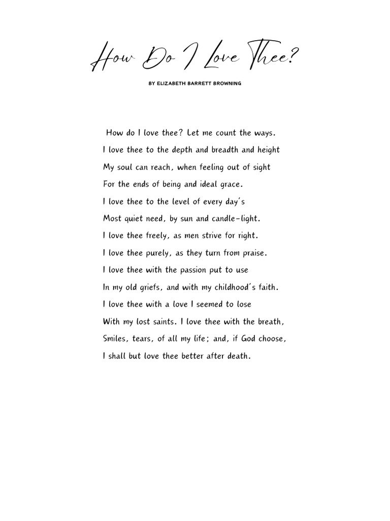 How Do I Love Thee (Sonnet 43) | PDF