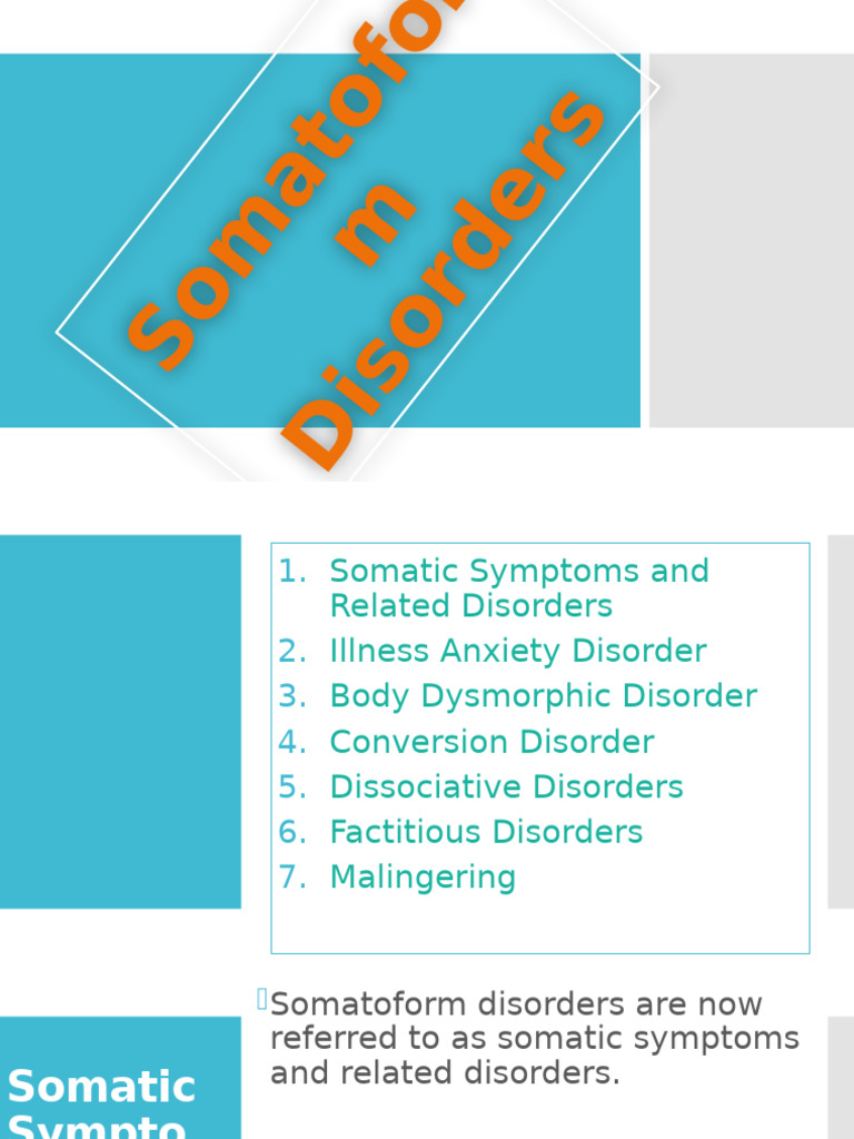 L11. Somatoform Disorders | PDF | Mental Disorder | Major Depressive ...