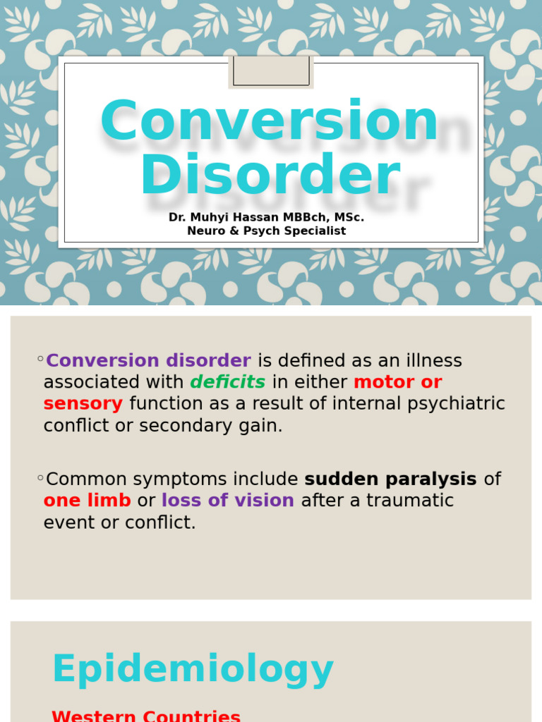 L12. Conversion Disorder, Factitious, Dissociative, and Malingering ...