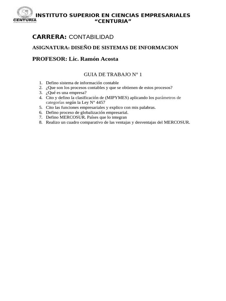 Guia de Trabajo N 1 1ra Clase Virtual Dsi | PDF