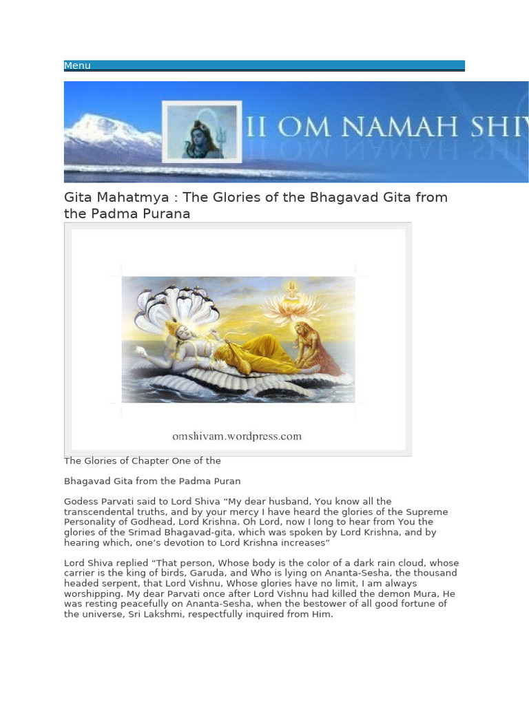 Gita Mahatmya | PDF | Bhagavad Gita | Vishnu