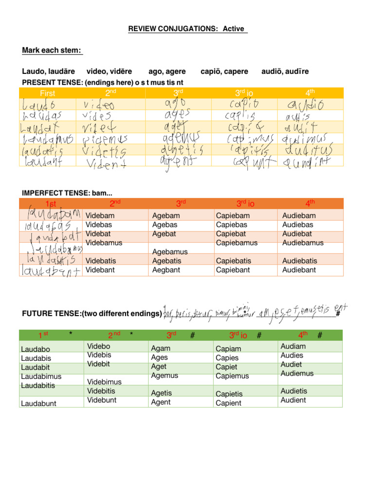 REVIEW CONJUGATIONS Active NEW | PDF