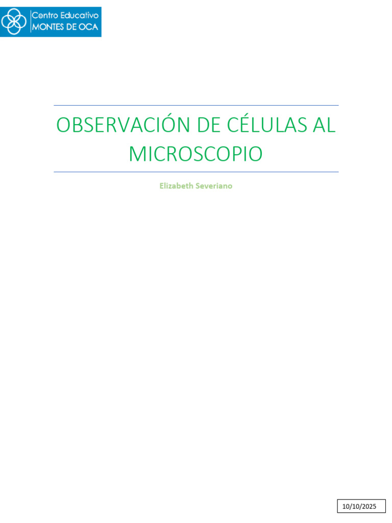 Observación de Células Al Microscopio 2C Ajma | PDF | Biología Celular ...