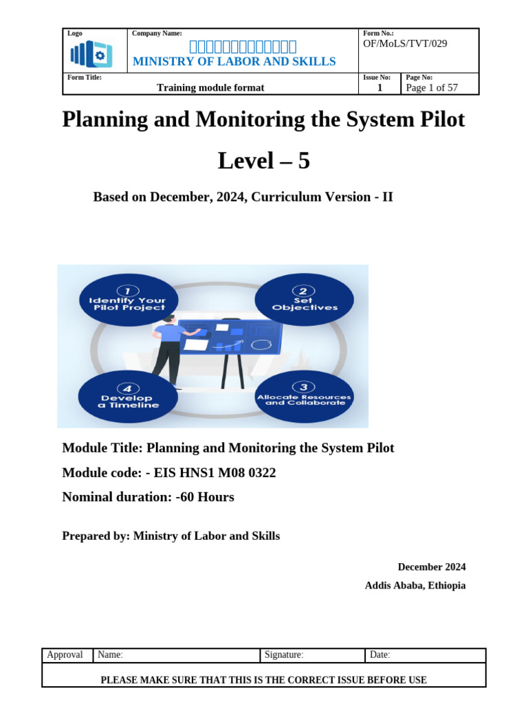 M08 Planning and Monitoring the System Pilot | PDF | Evaluation | Performance Indicator