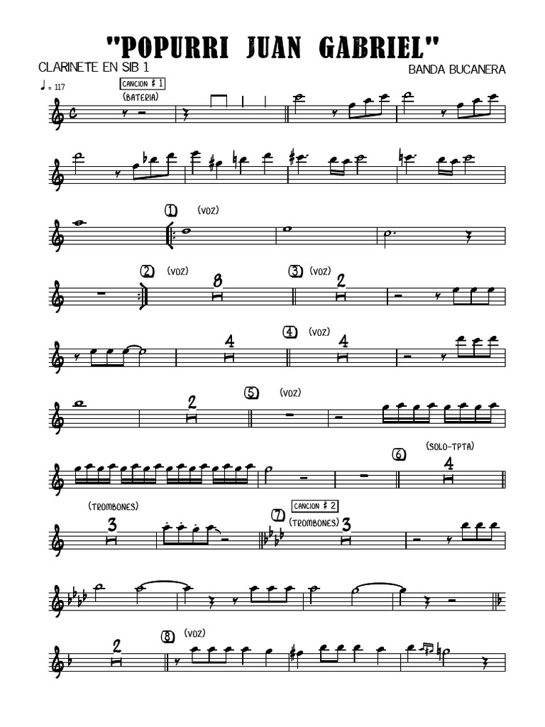 Popurri Juan Gabriel Banda Bucanera 1 | PDF