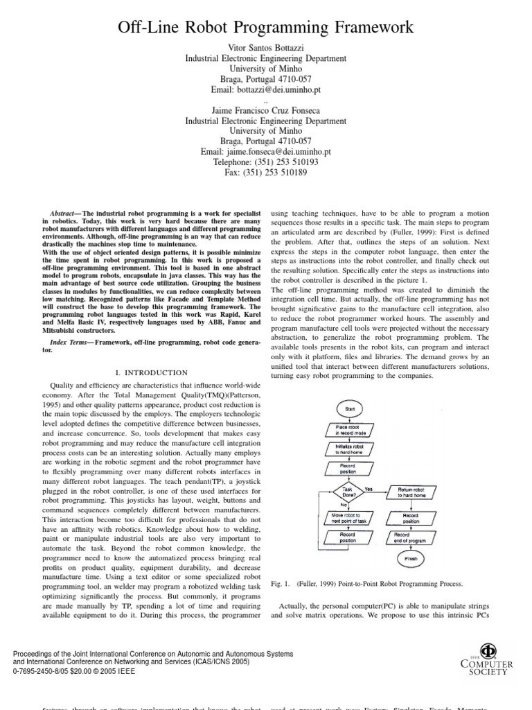 Off-Line Robot Programming Framework: Abstract - The Industrial Robot Programming Is A Work For ...