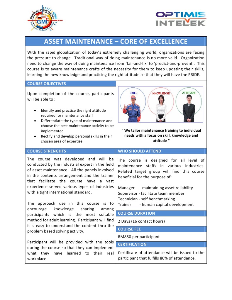 Asset Maintenance Training Course | PDF | Career & Growth | Finance ...
