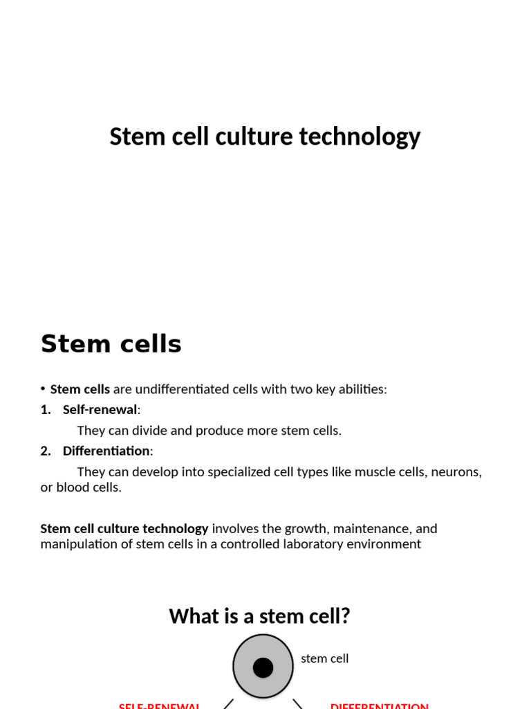 Stem Cell Culture Techniques Explained | PDF | Stem Cell | Cell Potency