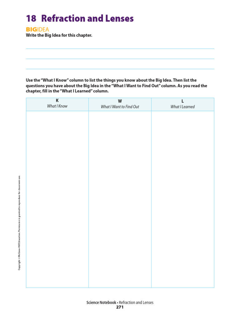 Physics - CH 18 L 1 - Refraction of Light - Notebook | PDF | Refraction ...