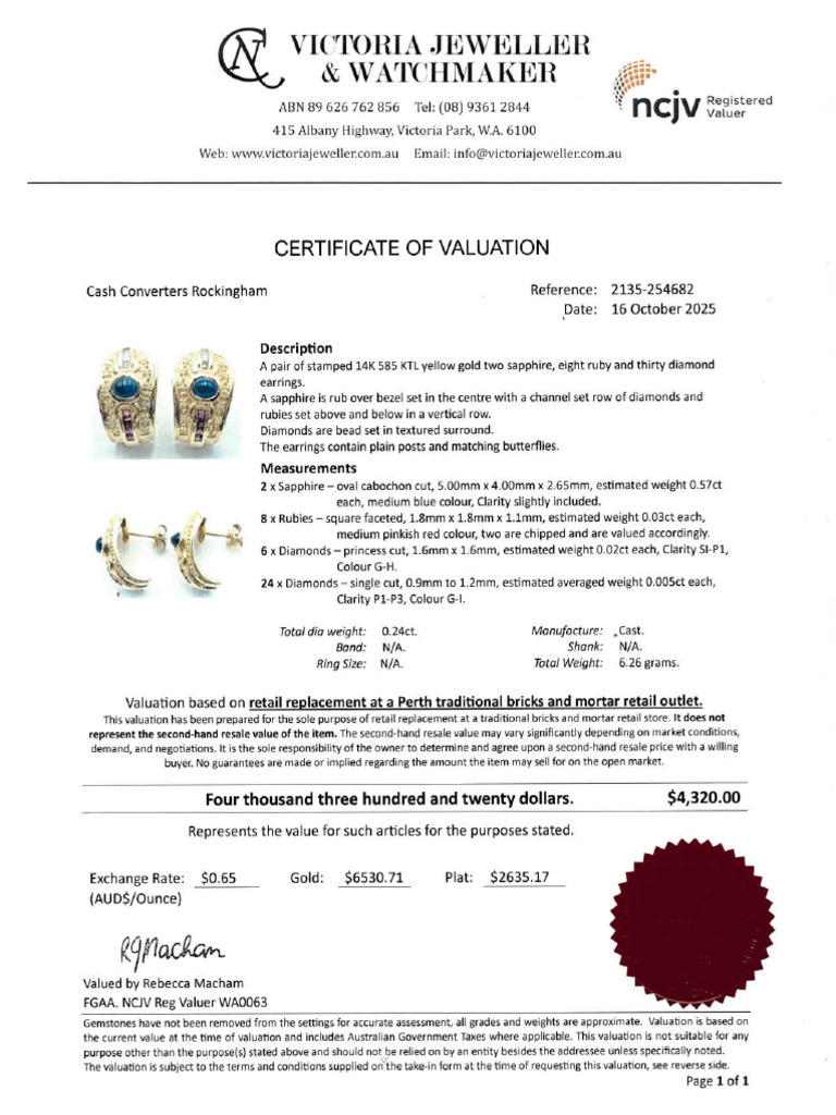 Clean Valuation Certificate 024900254682 | PDF