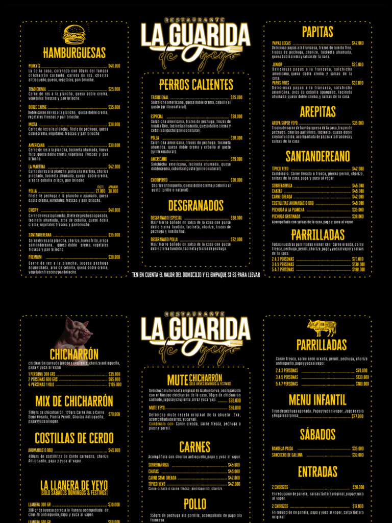 Menú La Guarida de Yeyo - 03 Marzo 2025 | PDF