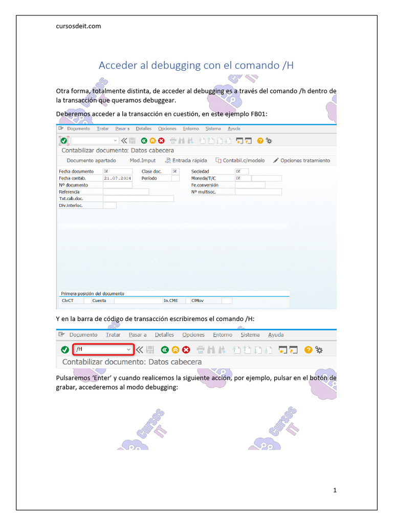 14+ +Acceder+Debugging+BARRA+H | PDF