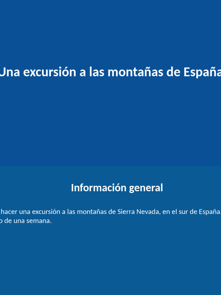 Una Excursion A Las Montanas Con Imagenes | PDF