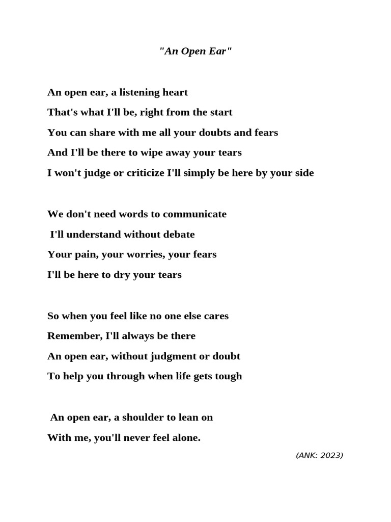 An Open Ear | PDF