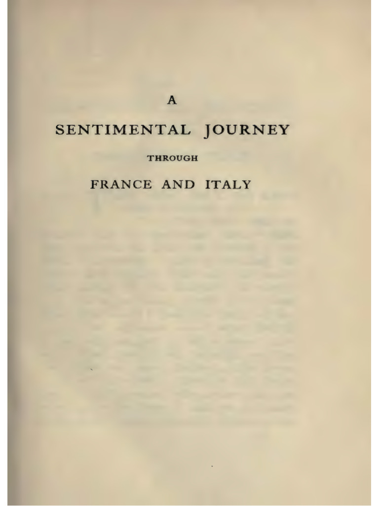 Laurence Sterne A Sentimental Journey | PDF