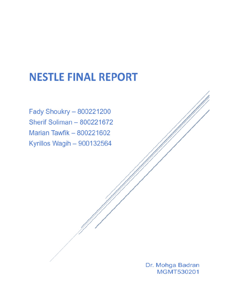 Nestle Final Project. Group 1 | PDF | Recruitment | Sales