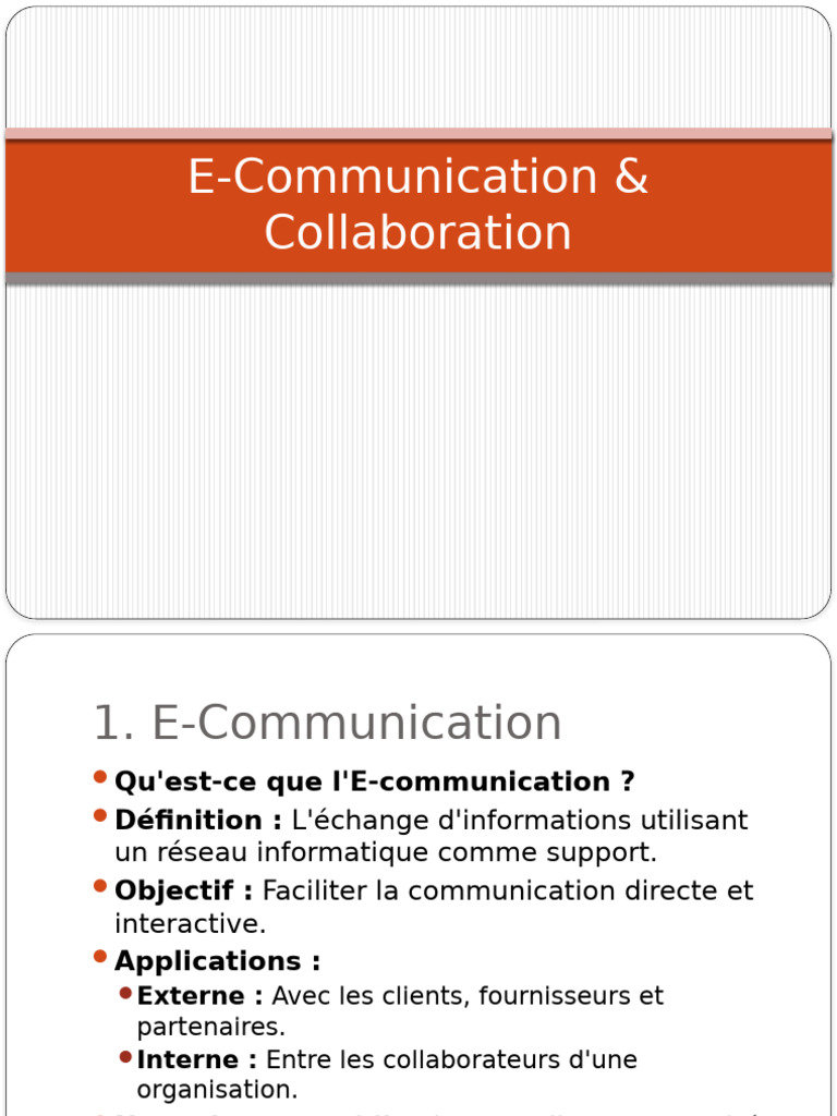 E-Communication et Collaboration Efficace | PDF | Informatique ...