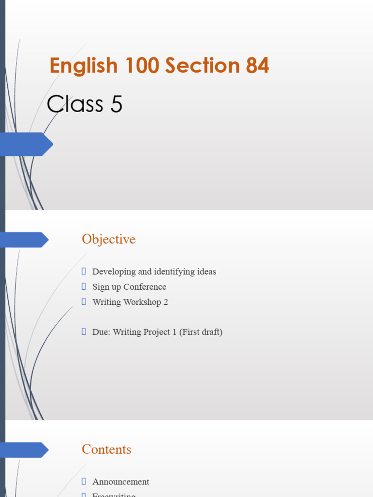 English 100 Section 84 (Lesson 5) | PDF | Communication | Learning
