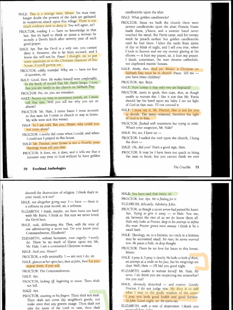 Crucible Act 2 Annotations | PDF