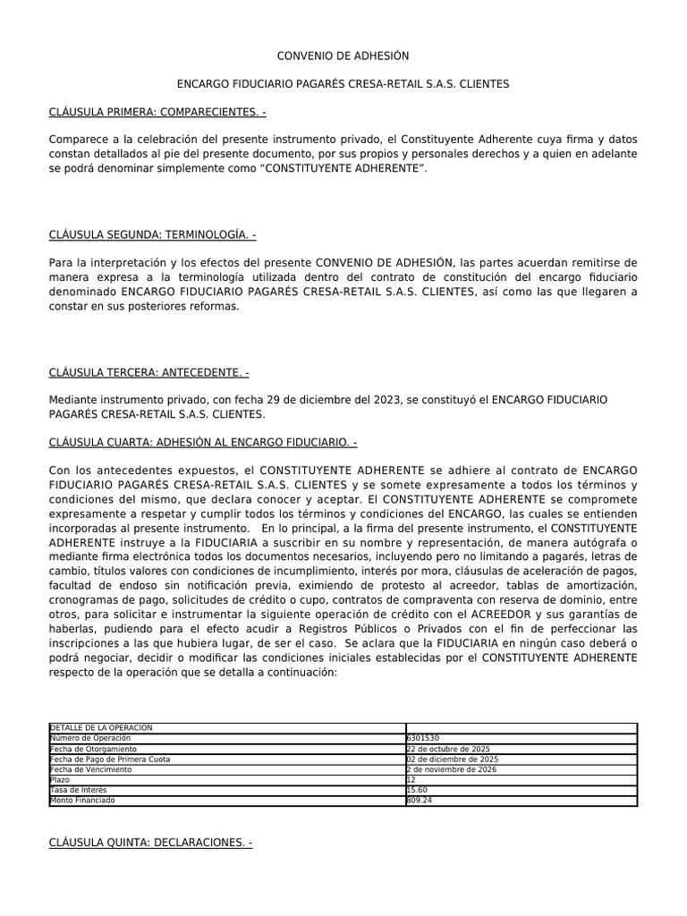 Encargo Fiduciario | PDF | Crédito | Finanzas y dinero