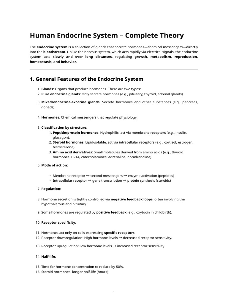 Human Endocrine System Overview | PDF | Endocrine System | Hormone