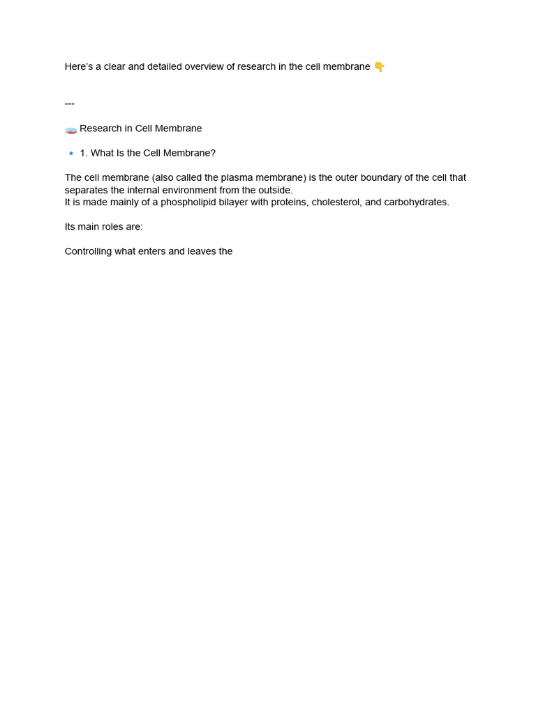 Here's A Clear and Detailed Overview of Research in The Cell Membrane ...