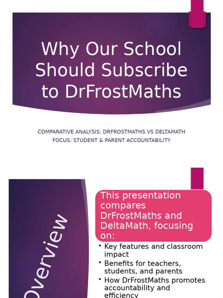 DrFrostMaths vs DeltaMath: A School's Guide | PDF | Teachers | Curriculum