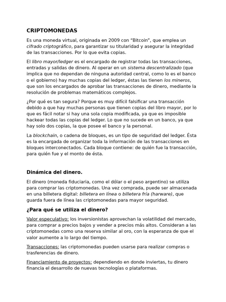 Cripto | PDF | Criptomoneda | Inversiones