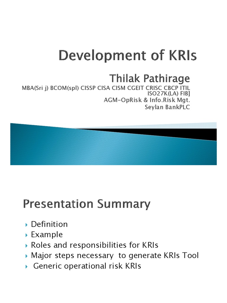 KRI Development Process | Operational Risk | Risk