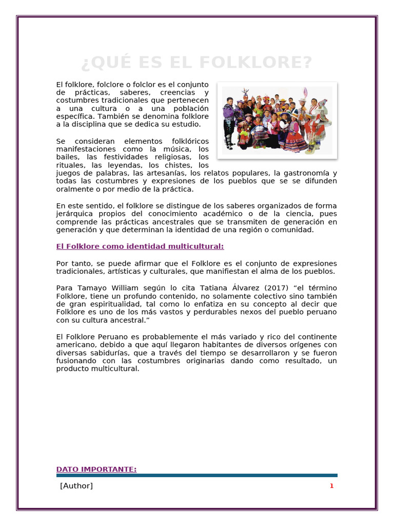 Tema 3 - El Folklore 3 Sec | PDF | Folklore | Antropología cultural