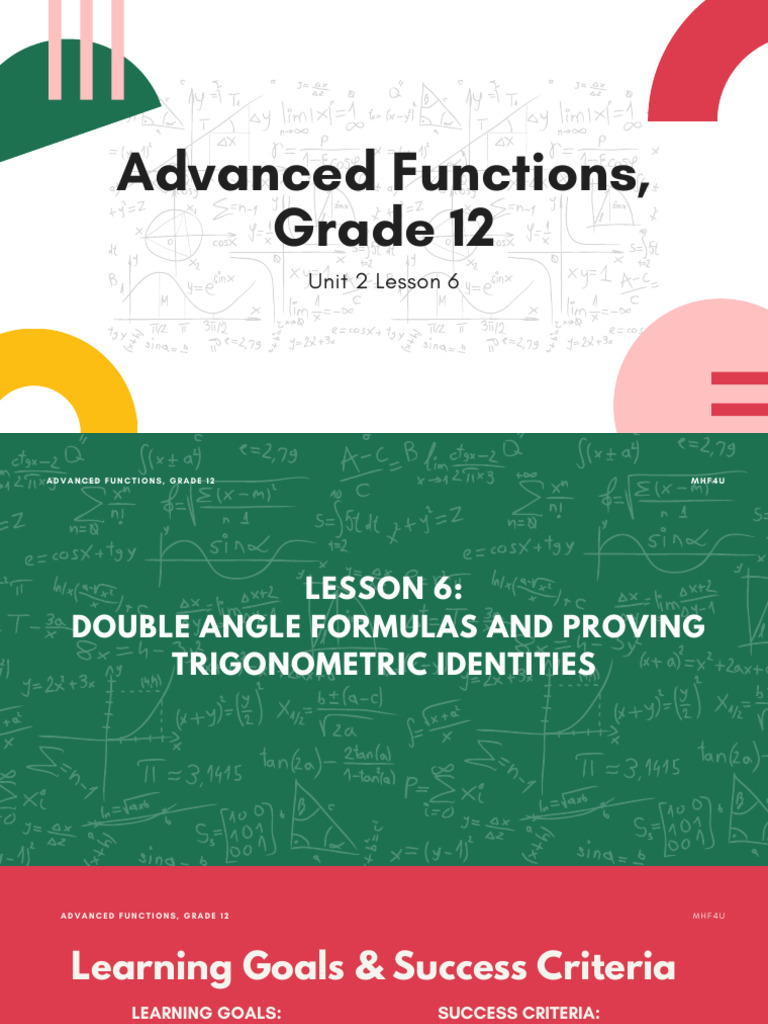 Trigonometric Identities & Double Angles | PDF | Trigonometric ...