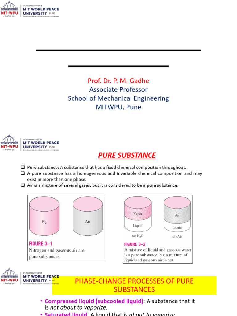 Properties of Pure Substance PMG | PDF | Steam | Liquids