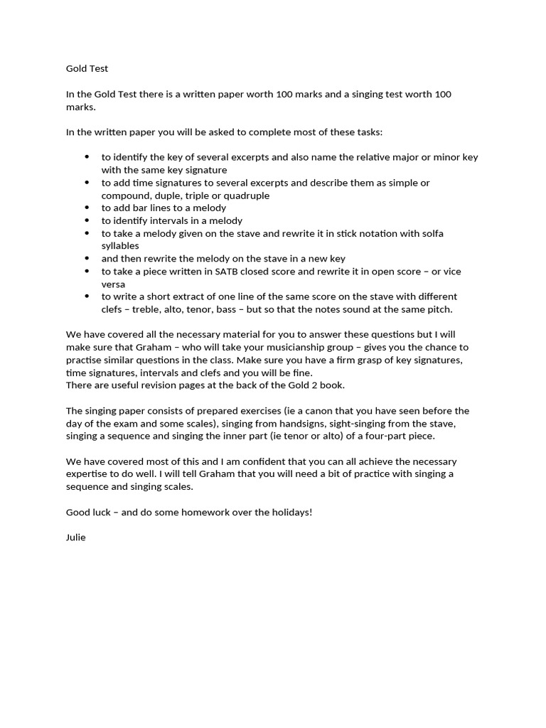 Gold Test | PDF