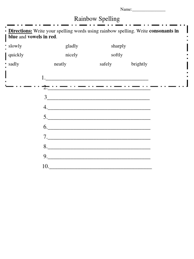 Rainbow Spelling Activities Guide | PDF
