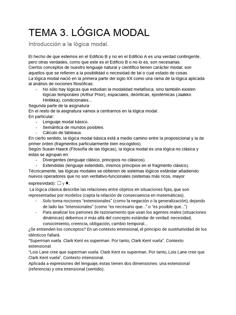 Introducción a la Lógica Modal y Semántica | PDF | Lógica | Lógica modal