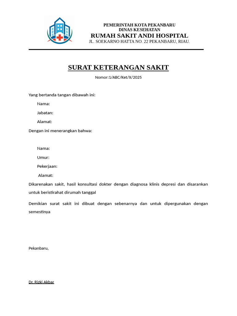 Surat Keterangan Sakit Siti | PDF