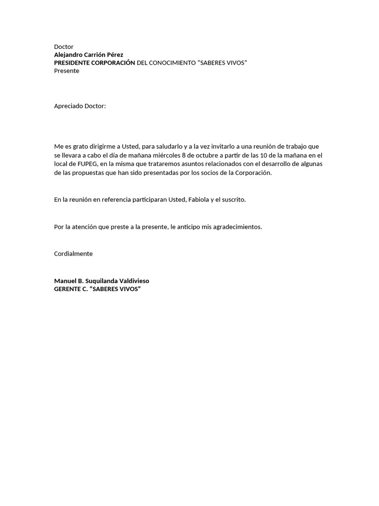 Carta Doctor A. Carrion | PDF