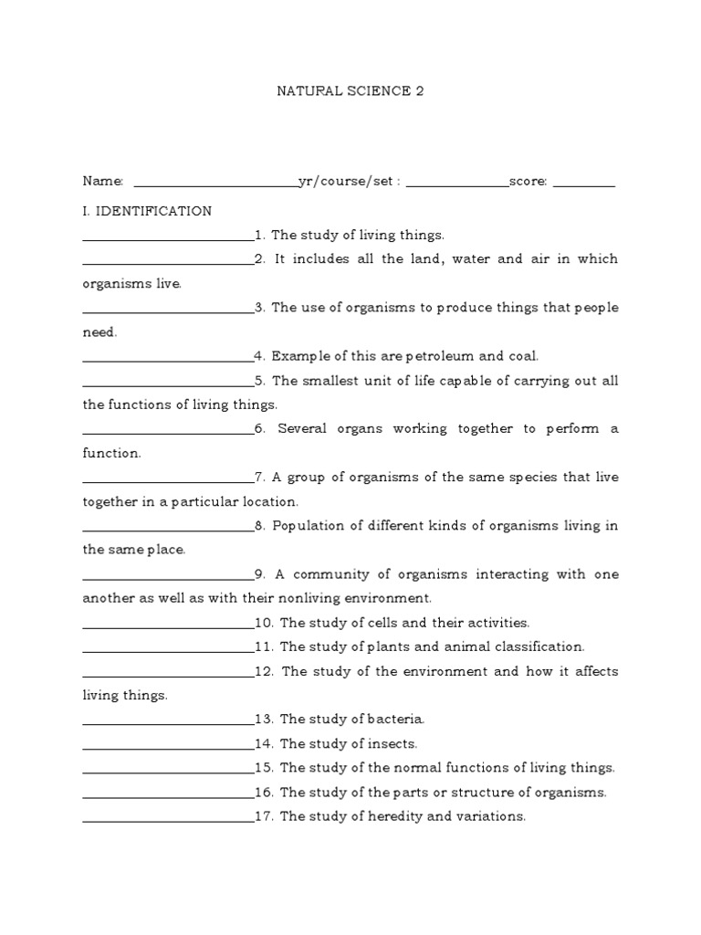 Natural Science 2 | PDF | Organisms | Life