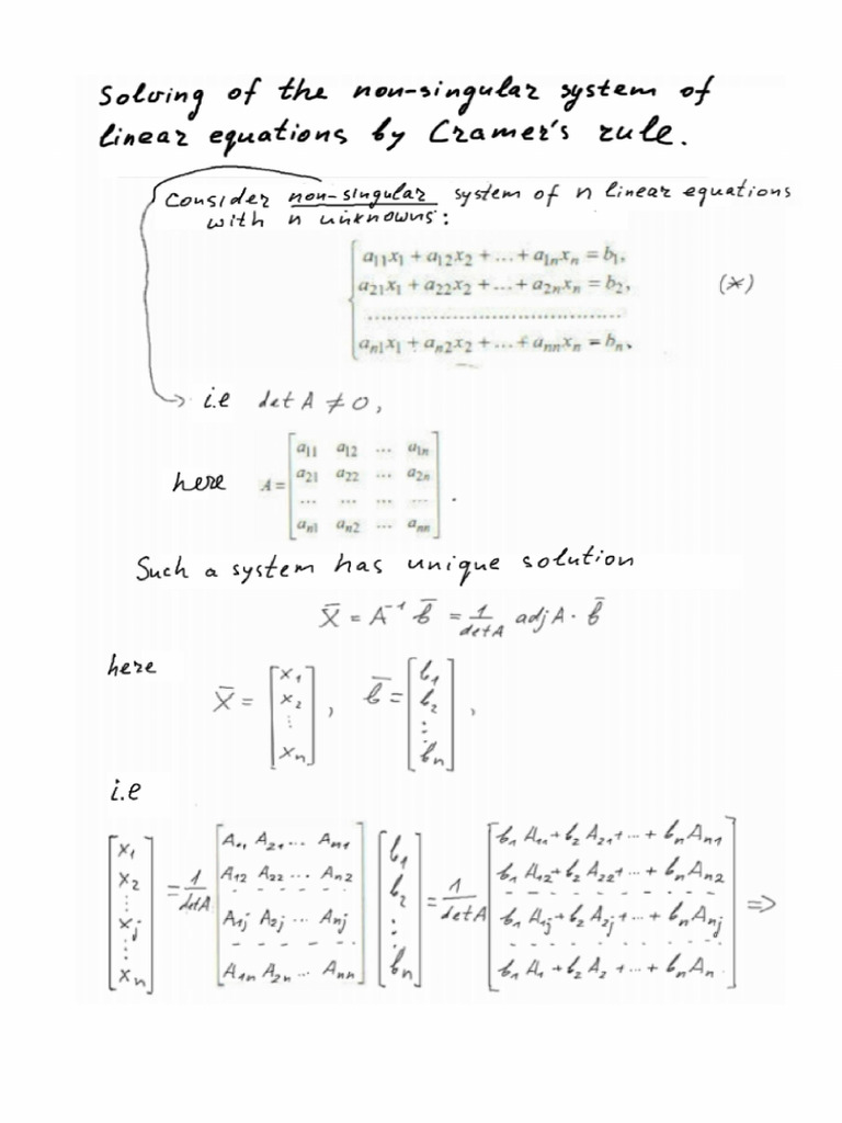 Cramers Rule | PDF