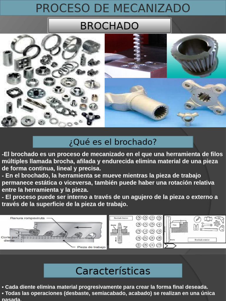 Proceso de Brochado: Mecanizado Eficiente | PDF | Mecanizado | Procesos ...