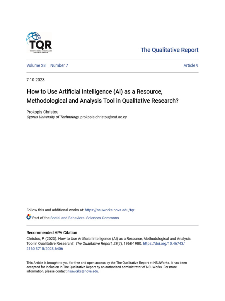 2023 Qualitative Research | PDF | Artificial Intelligence ...