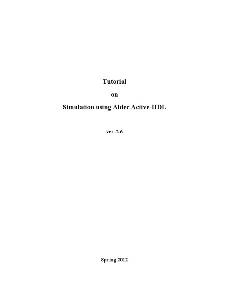 Tutorial Aldec Active Hdl Simulation Pdf Vhdl Hardware Description Language 