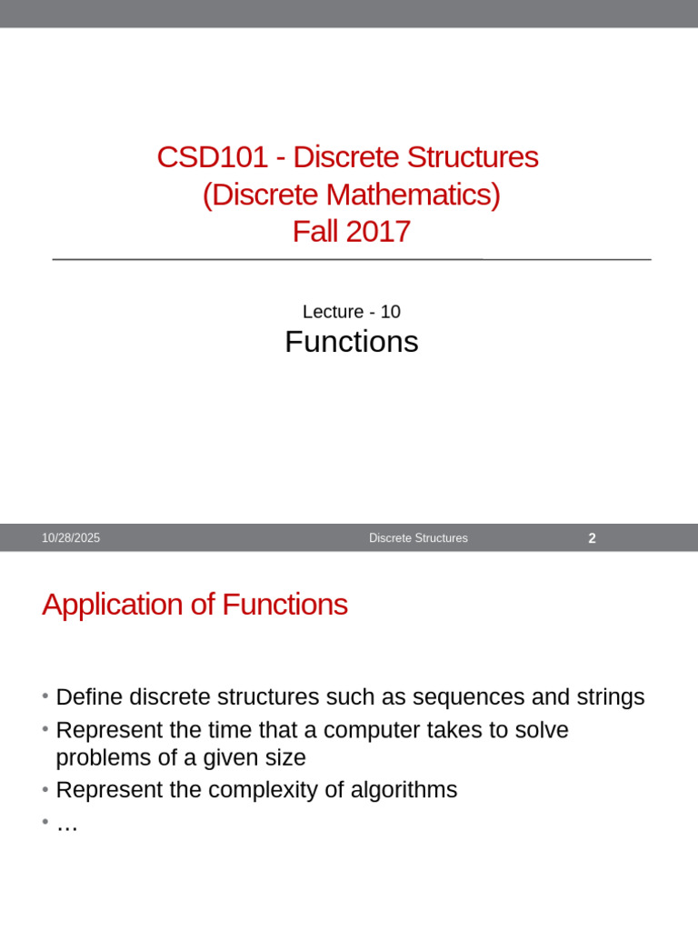 Functions in Discrete Mathematics | PDF | Function (Mathematics ...