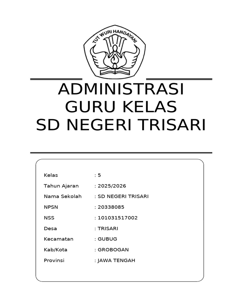 Administrasi Kelas SD Negeri Trisari | PDF