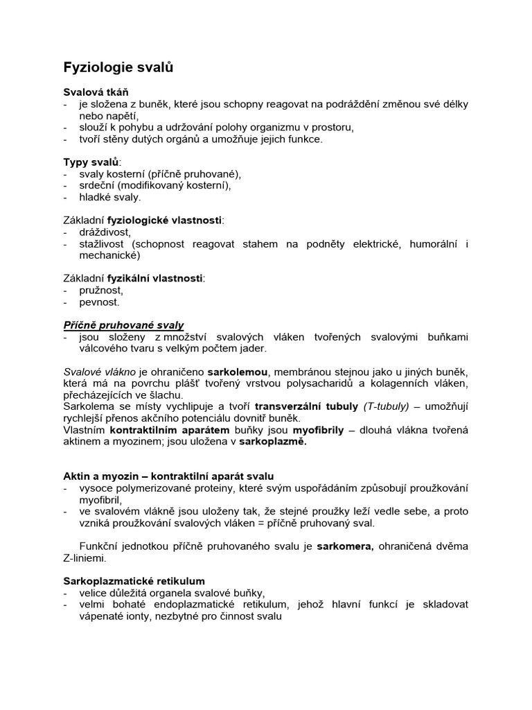 Fyziologie Svalu | PDF