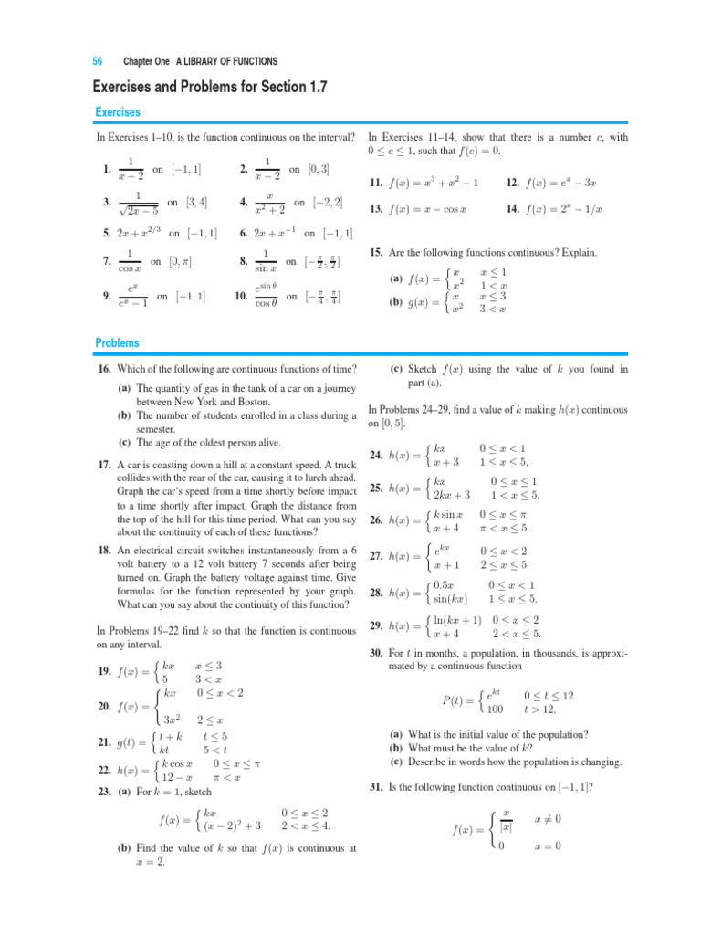 Exercises and Problems For Section 1.7 | PDF | Function (Mathematics ...