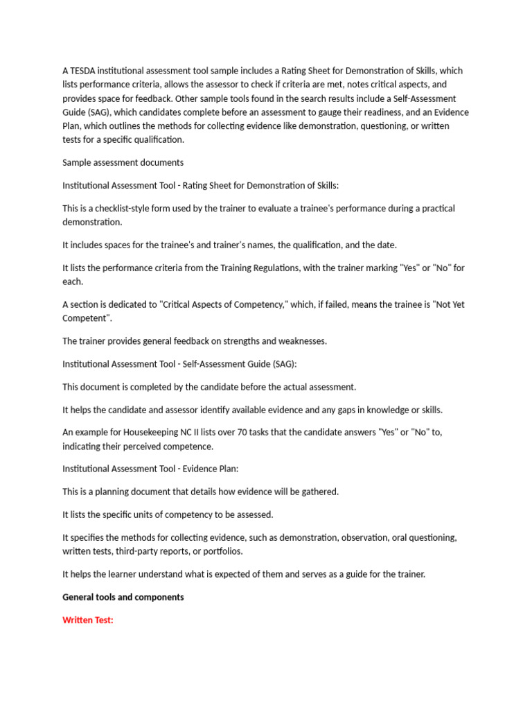 Institutional Assessment Tool | PDF