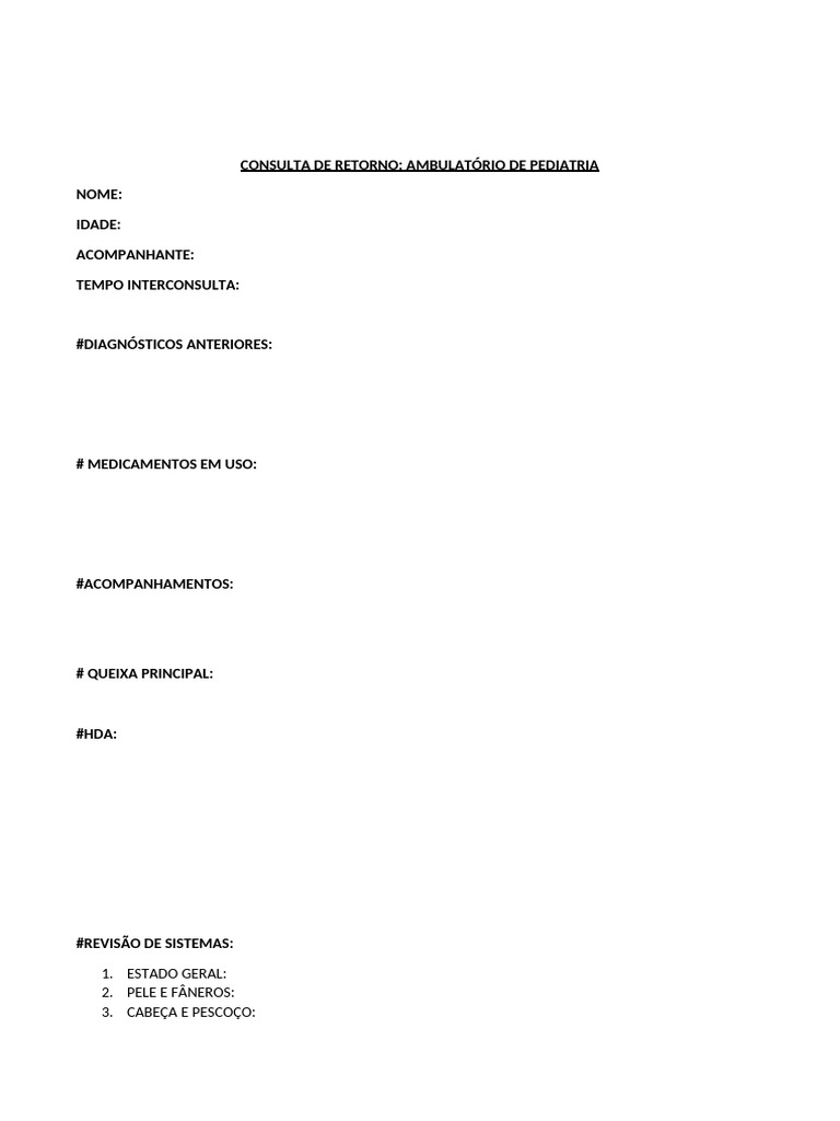 Consulta de Retorno Ped | PDF